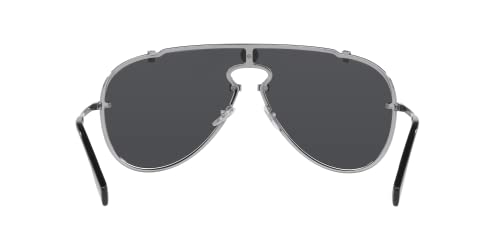 Versace Man Sunglasses Gunmetal Frame, Grey Mirror Black Lenses, 0MM