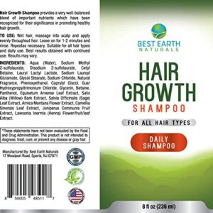 Hair Growth Shampoo For Healthy Hair Growth, Hair loss, Slow Growing and Thinning Hair For Men and Women 8 Ounces