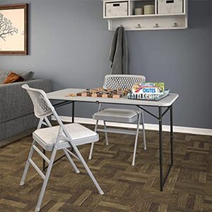 COSCO 4 ft. Fold-in-Half Portable Utility Table, Gray, Indoor/Outdoor, for Crafting, Tailgating, & Camping