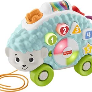 Fisher-Price Linkimals Learning Toy Happy Shapes Hedgehog Pull Along With Interactive Music And Lights For Baby And Toddler