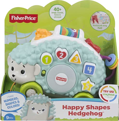 Fisher-Price Linkimals Learning Toy Happy Shapes Hedgehog Pull Along With Interactive Music And Lights For Baby And Toddler