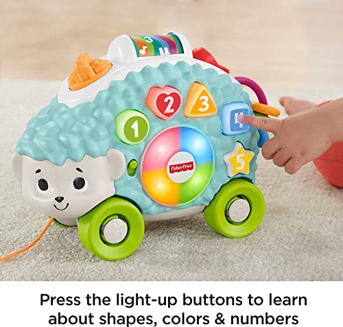 Fisher-Price Linkimals Learning Toy Happy Shapes Hedgehog Pull Along With Interactive Music And Lights For Baby And Toddler