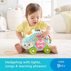 Fisher-Price Linkimals Learning Toy Happy Shapes Hedgehog Pull Along With Interactive Music And Lights For Baby And Toddler