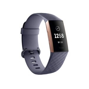 fitbit charge 3 fitness activity tracker, rose gold/blue grey, one size (s and l bands included)