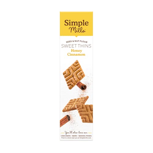 Simple Mills Sweet Thins Cookies, Seed and Nut Flour, Honey Cinnamon - Gluten Free, Paleo Friendly, Healthy Snacks, 4.25 Ounce (Pack of 1)