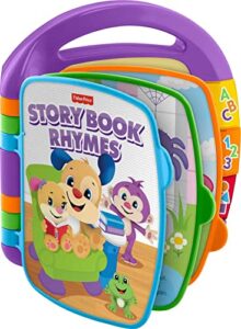 fisher-price laugh & learn musical baby toy, storybook rhymes, electronic learning book with lights & songs for ages 6+ months