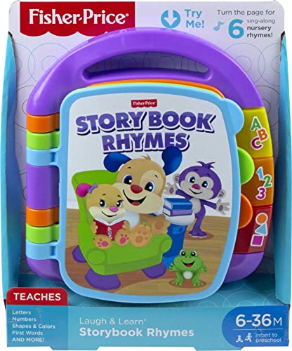 Fisher-Price Laugh & Learn Musical Baby Toy, Storybook Rhymes, Electronic Learning Book With Lights & Songs For Ages 6+ Months