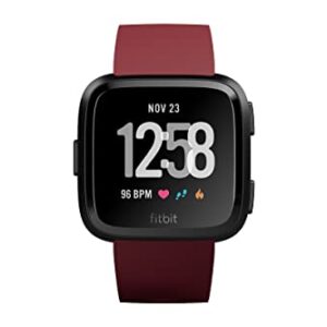 Fitbit Versa Smart Watch, Red Aluminium, One Size (S & L Bands Included) (Rose Gold) (Renewed)