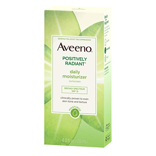 Aveeno Positively Radiant Daily Face Moisturizer with Broad Spectrum SPF 15 Sunscreen and Soy Extract, 4 fl. oz