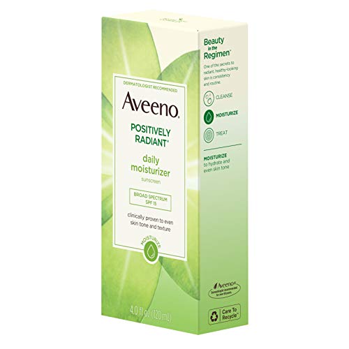 Aveeno Positively Radiant Daily Face Moisturizer with Broad Spectrum SPF 15 Sunscreen and Soy Extract, 4 fl. oz