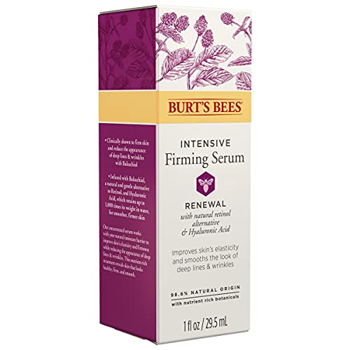 Face Serum, Burt's Bees Retinol Alternative, Facial Care with Hyaluronic Acid, Intensive Firming Skin Care, 1 Ounce