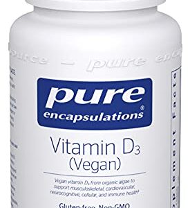 Pure Encapsulations Vitamin D3 Vegan | Support for Musculoskeletal, Cardiovascular, Neurocognitive, Cellular, and Immune Health* | 120 Capsules