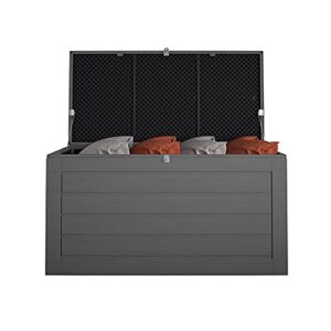 Cosco Outdoor Patio Deck Storage Box, Extra Large, 180 Gallons, Black and Charcoal