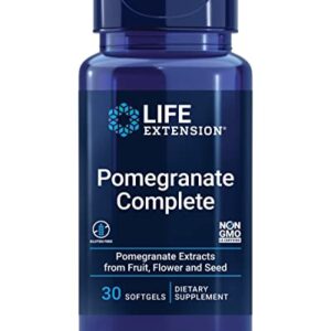 Life Extension Pomegranate Complete - Superfood Health Pomegranate Extract Supplement for Antioxidant Protection - Rich in Polyphenols, Fruit, Flower, Seed Extracts - Gluten-Free - 30 Softgels