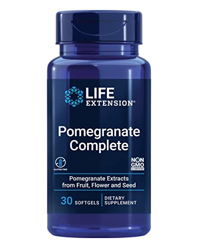 Life Extension Pomegranate Complete - Superfood Health Pomegranate Extract Supplement for Antioxidant Protection - Rich in Polyphenols, Fruit, Flower, Seed Extracts - Gluten-Free - 30 Softgels