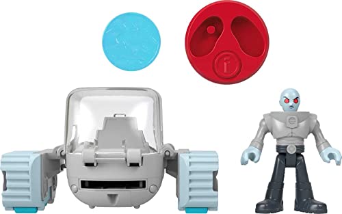 Imaginext DC Super Friends Preschool Toys Head Shifters Mr. Freeze & Snow Tank Figure and Vehicle Set for Pretend Play Ages 3+ Years