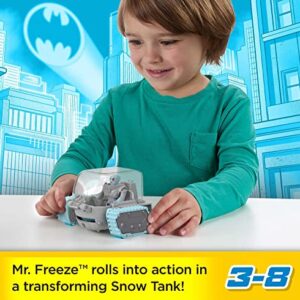 Imaginext DC Super Friends Preschool Toys Head Shifters Mr. Freeze & Snow Tank Figure and Vehicle Set for Pretend Play Ages 3+ Years