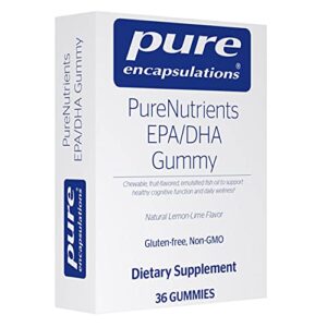 pure encapsulations purenutrients epa/dha gummy | gummy soft chew to support healthy cognitive function and daily wellness | 36 gummies | natural lemon-lime flavor