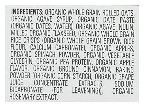 Happy Tot Organics Fiber & Protein Soft-Baked Oat Organic Toddler Snack Apple & Spinach, Organic Gluten Free Kosher Non-GMO, 4.4 Ounce Bars (pack of 5)