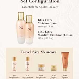 SOORYEHAN BON EXTRA MOISTURE SKINCARE GIFT SET - Korean Skincare Gift Set, Luxury Premium High-end Hydrating Toner, Emulsion Lotion, Cleansing Foam, Cream, Eye Cream (385ml / 13.01 Fl Oz) by LG BEAUTY