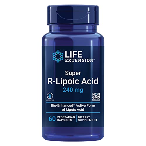 Life Extension Super R-Lipoic Acid 240 mg - Supports Cellular Energy - Supplement for Anti-Aging and Liver Health - Non-GMO, Gluten-Free - 60 Vegetarian Capsules