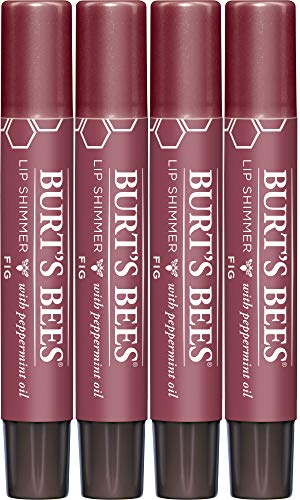 Burt's Bees Lip Balm Easter Basket Stuffers, Moisturizing Lip Shimmer Spring Gift for Women, for All Day Hydration, with Vitamin E & Coconut Oil, 100% Natural, Fig, 0.09 Ounce (4 Pack)