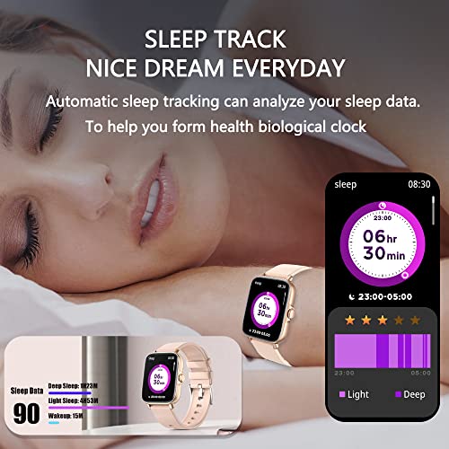 Smart Watch (Answer/Make Call), 1.7" Smartwatch Fitness Tracker for Android and iOS Phones with Heart Rate Sleep Tracking, 28 Sport Modes, Blood Oxygen, Ai Voice Control,Fitness Watch for Women Men