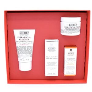 Kiehl's Brighten Up & Glow 4 Piece Set: Ultra Facial Cleaner, Dark Spot Solution, Ultra Facial Cream, Line Reducing Eye Serum