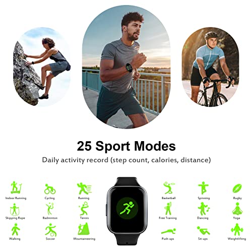 Smart Watch for Men Women, 1.69" HD Screen Activity Tracker Smartwatch, Fitness Tracker with Heart Rate/Sleep Monitor, 25 Sport Modes IP68 Waterproof, Pedometer, Fitness Watch for Android iOS Phones