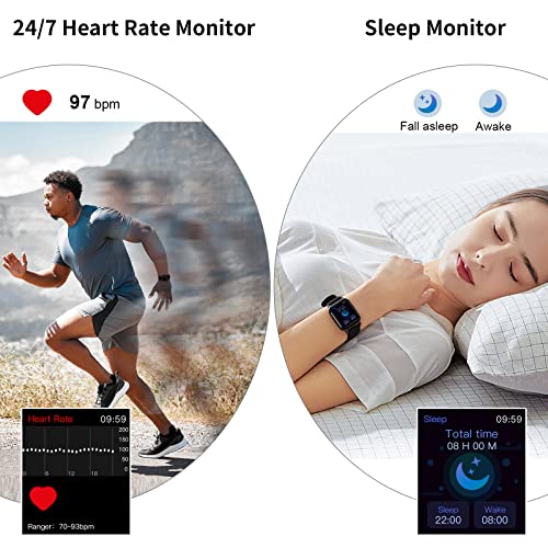 Smart Watch for Men Women, 1.69" HD Screen Activity Tracker Smartwatch, Fitness Tracker with Heart Rate/Sleep Monitor, 25 Sport Modes IP68 Waterproof, Pedometer, Fitness Watch for Android iOS Phones