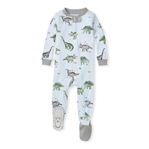 burt’s bees baby babyboys unisex pajamas, zipfront nonslip footed pjs, organic cotton baby and toddler sleepers, happy herbivores, 18 months us