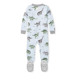 Burt's Bees Baby babyboys Unisex Pajamas, Zipfront Nonslip Footed Pjs, Organic Cotton Baby and Toddler Sleepers, Happy Herbivores, 18 Months US