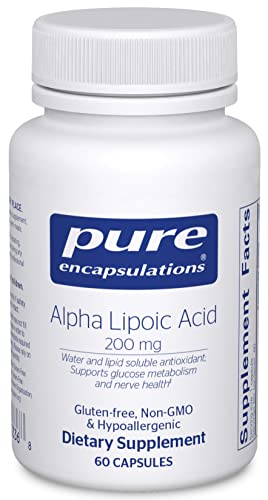 Pure Encapsulations Alpha Lipoic Acid 200 mg | ALA Supplement for Liver Support, Antioxidants, Nerve and Cardiovascular Health, Free Radicals, and Carbohydrate Support* | 60 Capsules