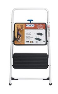 cosco folding two step stool 200 lb. capacity 17″ gray