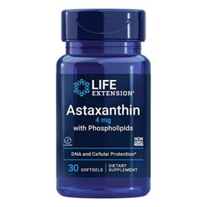 life extension astaxanthin with phospholipids 4 mg – for eye & heart health + metabolic & cardiovascular health – supports inflammatory & immune response – gluten free, non-gmo – 30 softgels