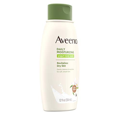 Aveeno Daily Moisturizing Yogurt Body Wash for Dry Skin with Soothing Oat & Vanilla Scent, Gentle Body Cleanser, 12 fl. oz