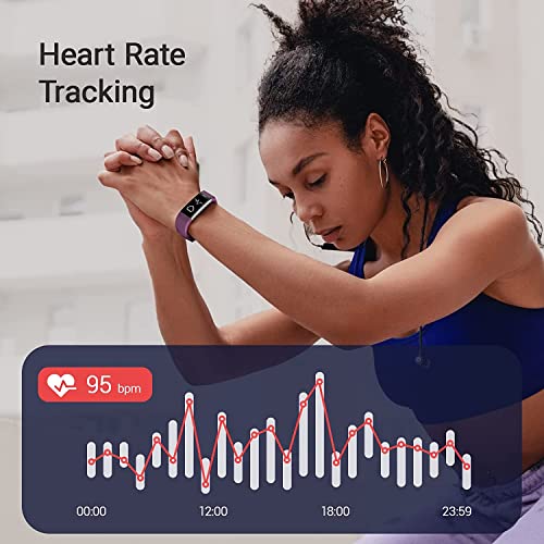 Kummel Fitness Tracker with Heart Rate Monitor, Waterproof Activity Tracker with Pedometer & Sleep Monitor, Calories, Step Tracking for Women Men Purple