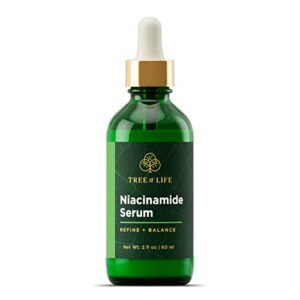 tree of life refining niacinamide serum (vitamin b3) facial serum with hydrating hyaluronic acid; refine & balance skin + minimize pores, clean dermatologist-tested skin care, bonus size 2 fl oz