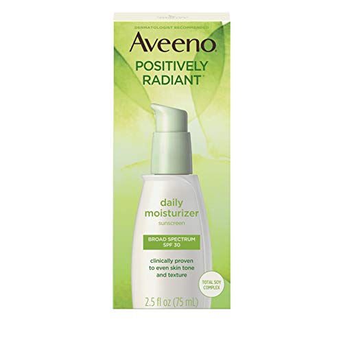 Aveeno Positively Radiant Daily Face Moisturizer Broad Spectrum SPF 30, 2.3 Fl. Oz. (Pack of 3)