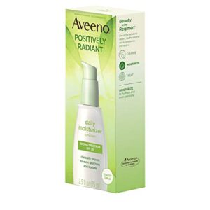 Aveeno Positively Radiant Daily Face Moisturizer Broad Spectrum SPF 30, 2.3 Fl. Oz. (Pack of 3)