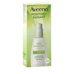 Aveeno Positively Radiant Daily Face Moisturizer Broad Spectrum SPF 30, 2.3 Fl. Oz. (Pack of 3)