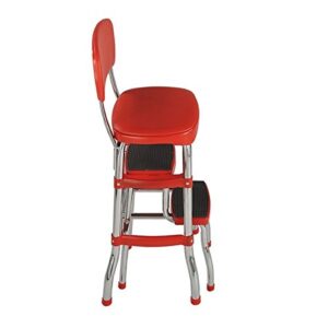 Cosco Vintag Retro Red Metal Counter Chair / Step Stool