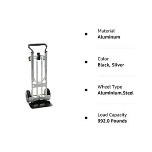 Cosco 3 in 1 Aluminium 992lb / 450kg Capacity Hand Truck with Flat-Free Wheels