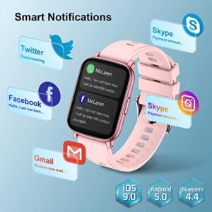 Smart Watch for Women, 1.69" HD Screen Fitness Tracker, Activity Tracker Smartwatches with 24 Sport Modes, Heart Rate/Sleep Monitor, IP68 Waterproof, Pedometer, Fitness Watch Android iOS Phones, Pink