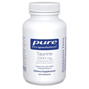 pure encapsulations taurine 1,000 mg | amino acid supplement for liver, eye health, antioxidants, heart, brain, and muscles* | 120 capsules