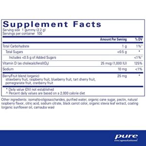 Pure Encapsulations Vitamin D Gummy | Support for Musculoskeletal, Cardiovascular, Neurocognitive, Cellular, and Immune Health* | 100 Gummies | Natural Raspberry Flavor