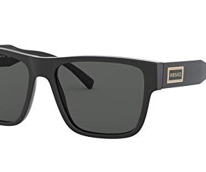 Versace Man Sunglasses Black Frame, Dark Grey Lenses, 56MM