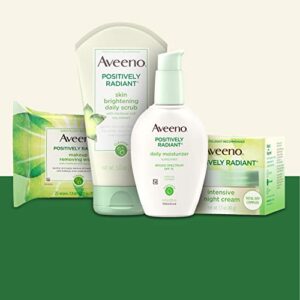 Aveeno Positively Radiant Morning Radiance Skin Care Gift Set with Daily Face Scrub & Moisturizer with SPF 15 Sunscreen, Helps Brightens Skin & Evens Tone, Non-Comedogenic & Hypoallergenic, Set of 2