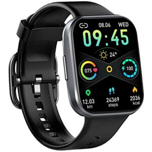 smart watch for men women, 2022 fitness tracker 1.69″ touch screen smartwatch fitness watch 25 sports ip68 waterproof, heart rate/sleep monitor/pedometer/calories, activity tracker for android iphone