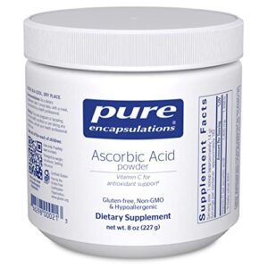 pure encapsulations ascorbic acid powder | hypoallergenic vitamin c supplement for antioxidant support* | 8 ounces